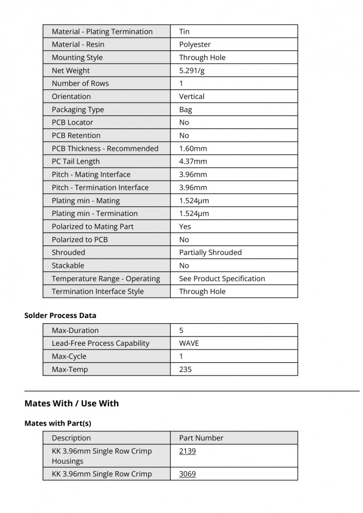 MOLEX 26481161 technical document page 3