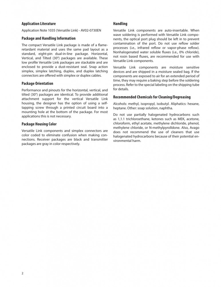 AFBR-1644Z datasheet page 2
