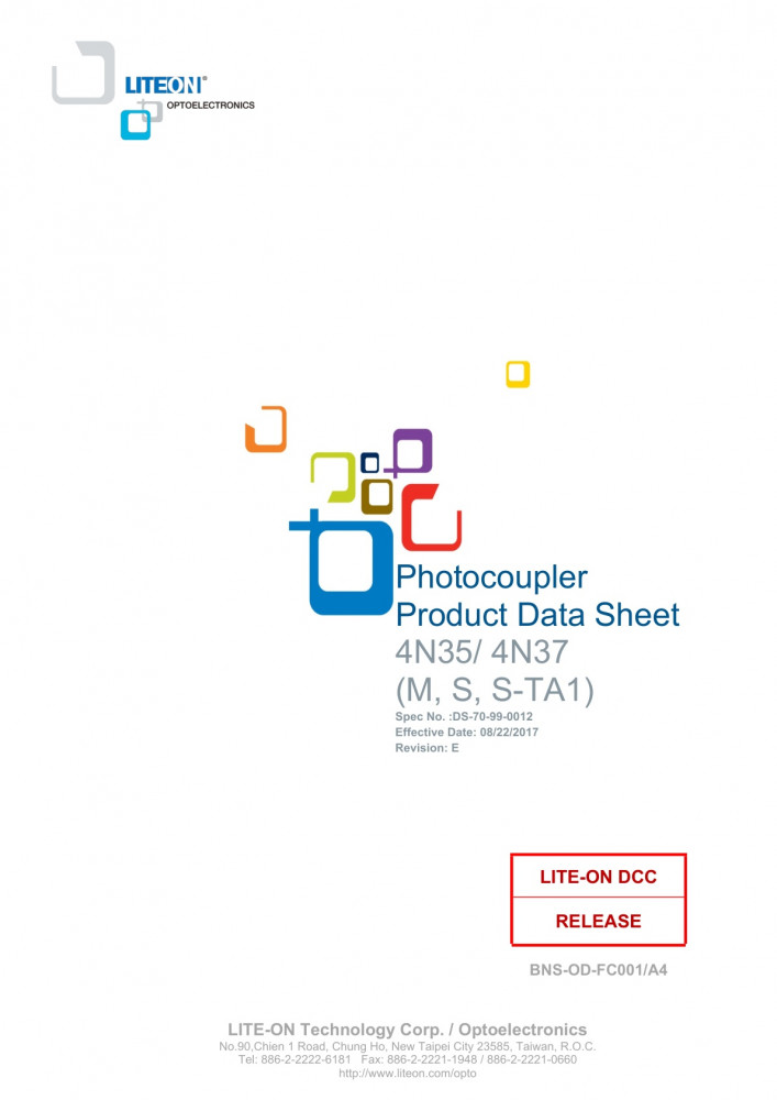 4N37S datasheet page 1