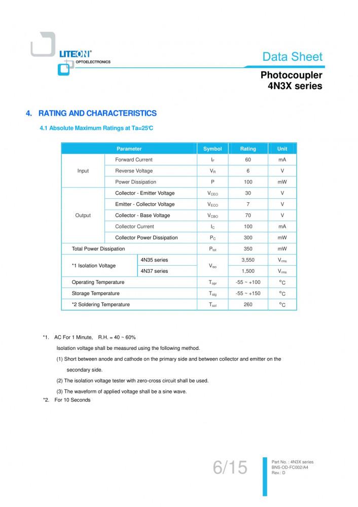 4N37S datasheet page 7