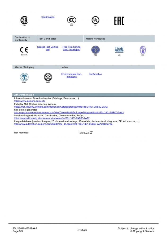SIEMENS 3SU18010NB002AA2 document page 3