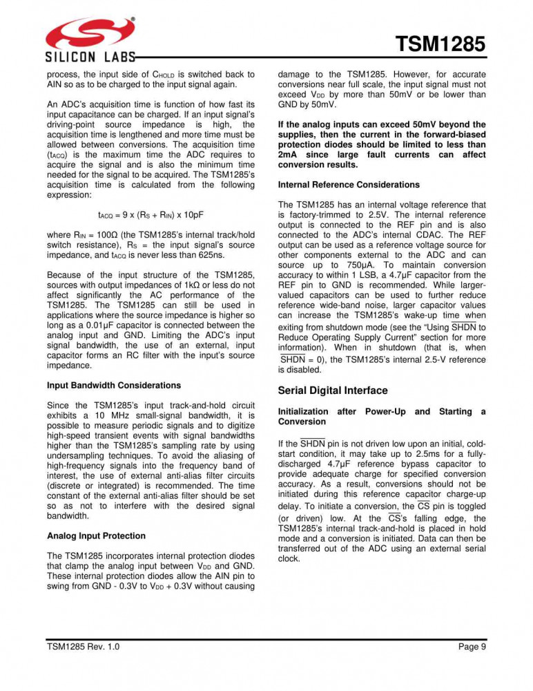 TSM1285 datasheet page 9