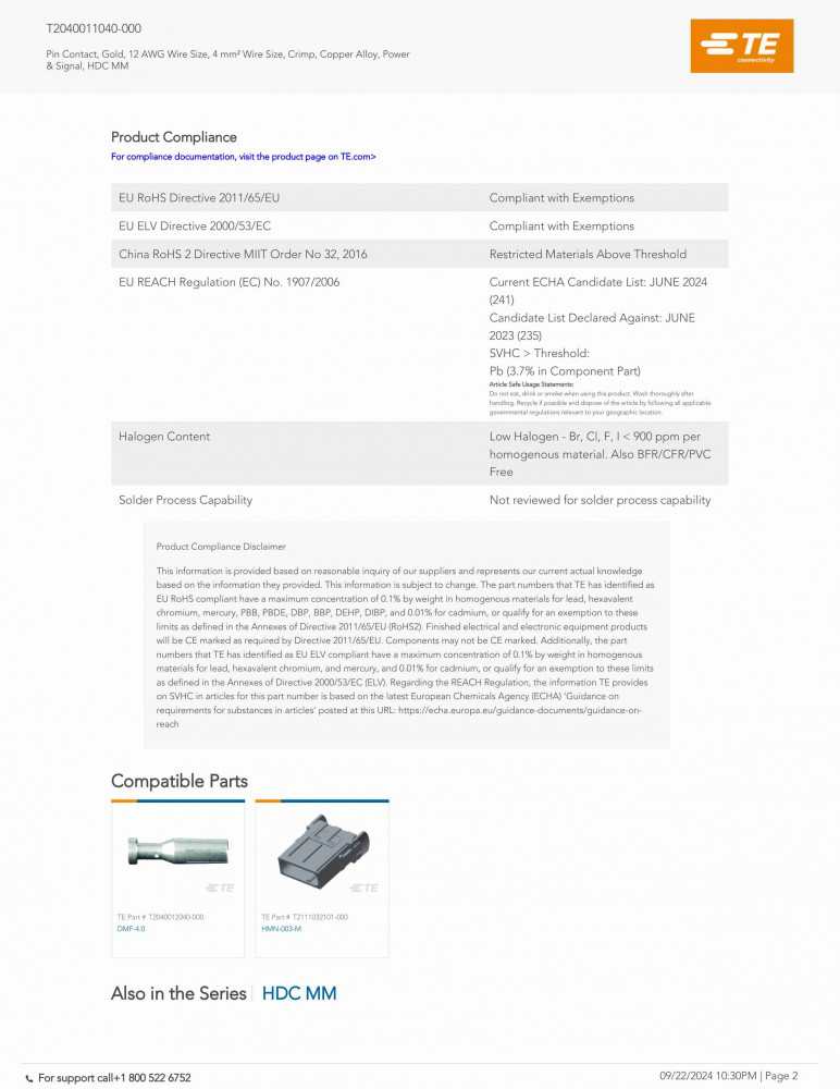 T2040011040-000 technical document page 2