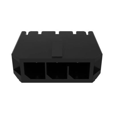 Micro-Fit+ Right-Angle Header, Through Hole, 3.00mm Pitch, Single Row, 3 Circuits, 1.52µm Matte Tin (Sn) Plating, Glow-Wire Capable, Press Clip, Black, 3.18mm PC Tail, Tray for sale
