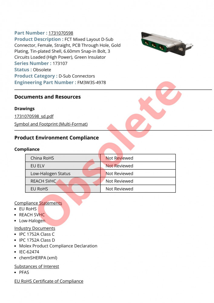 MOLEX 1731070598 technical drawing page 1