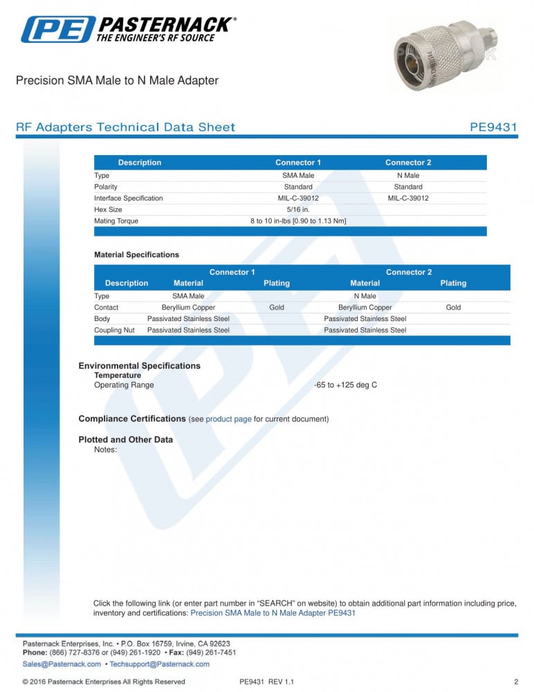 PE9431 technical document page 2