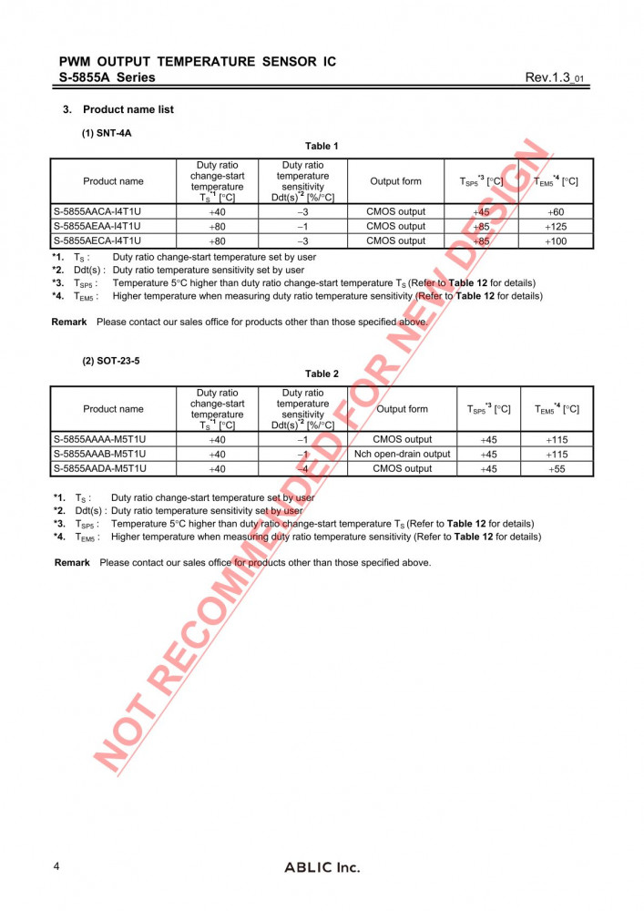 S-5855A datasheet page 4