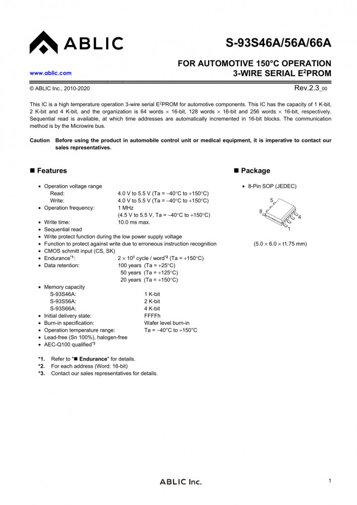 S-93S46A/56A/66A datasheet page 1