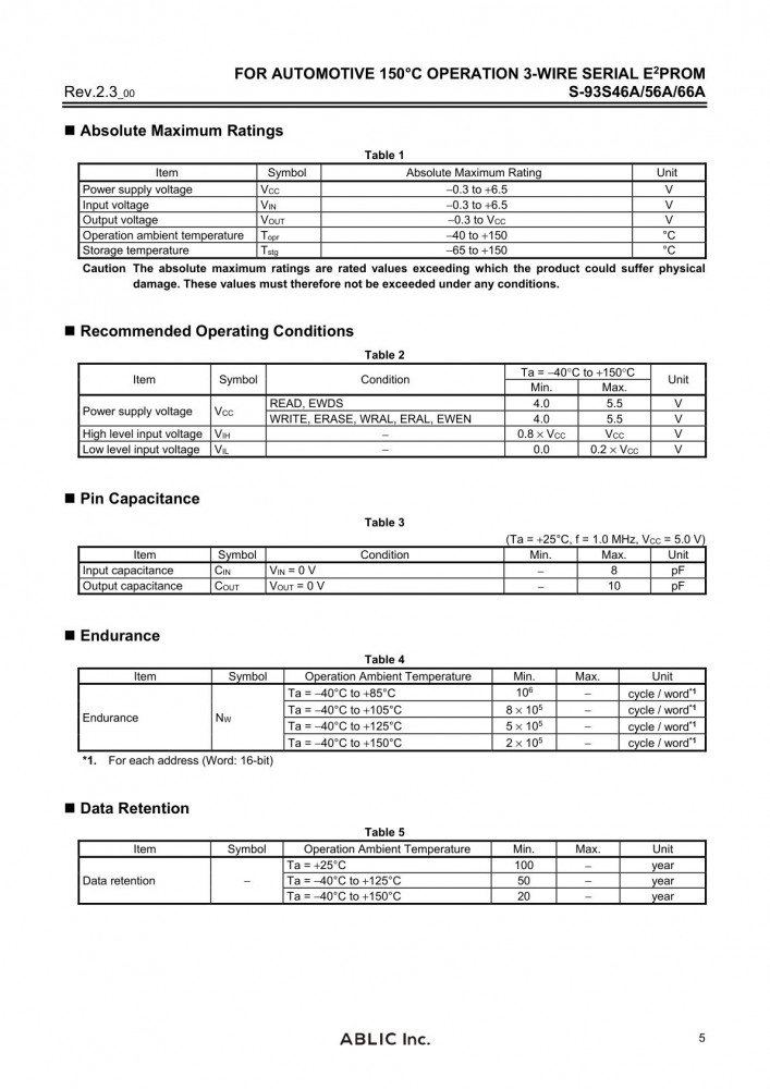 S-93S46A/56A/66A datasheet page 5