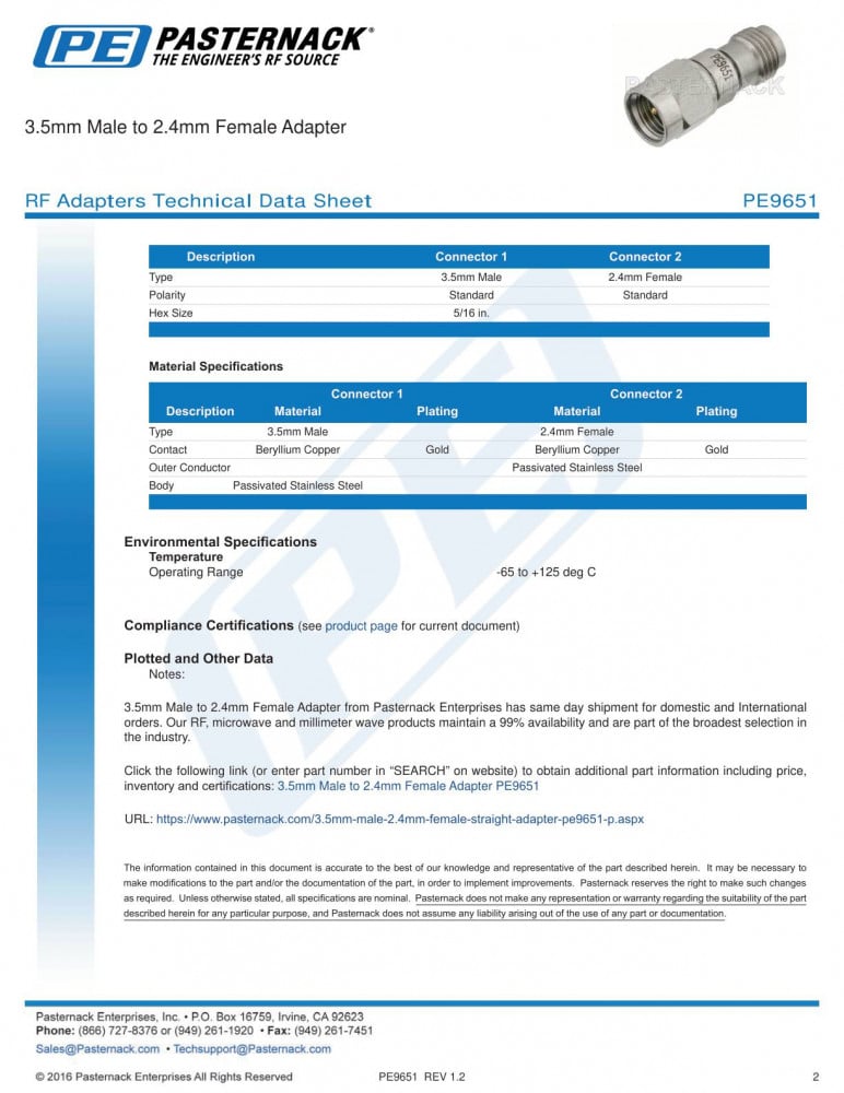 PE9651 technical document page 2