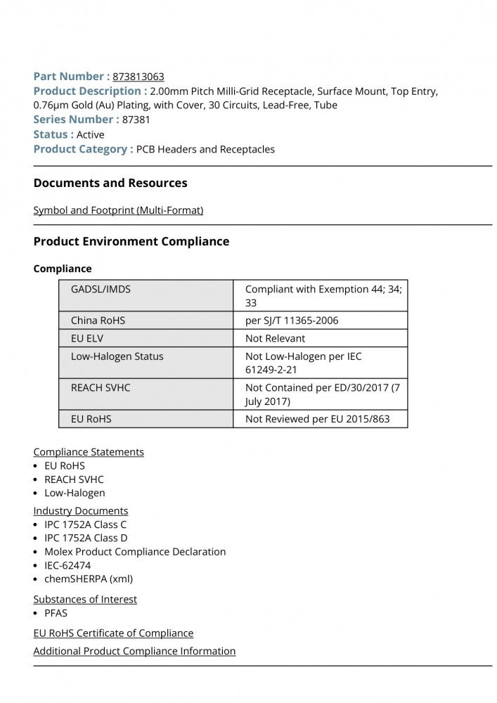 873813063 product document image, page 1