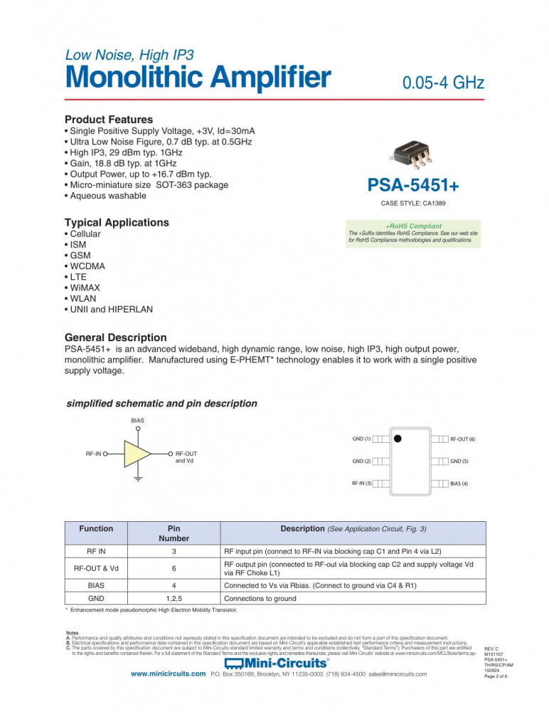 PSA-5451+ datasheet page 2