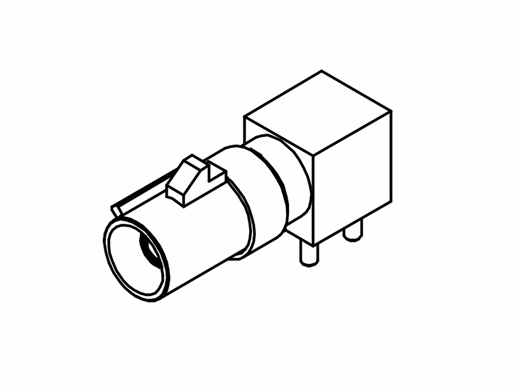 FAKRA Jack, Straight, PCB Receptacle, Through Hole, Die Cast Body, Tin (Sn) Plated, Keying Code E, Green, 50 Ohms