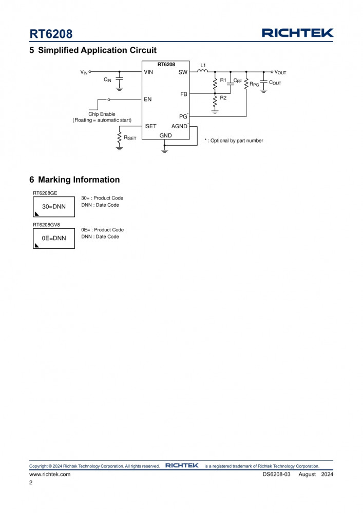 RT6208 technical document page 2