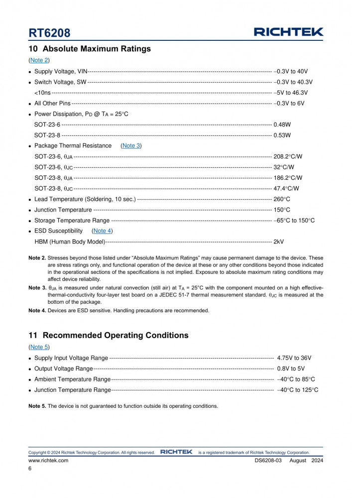 RT6208 technical document page 6
