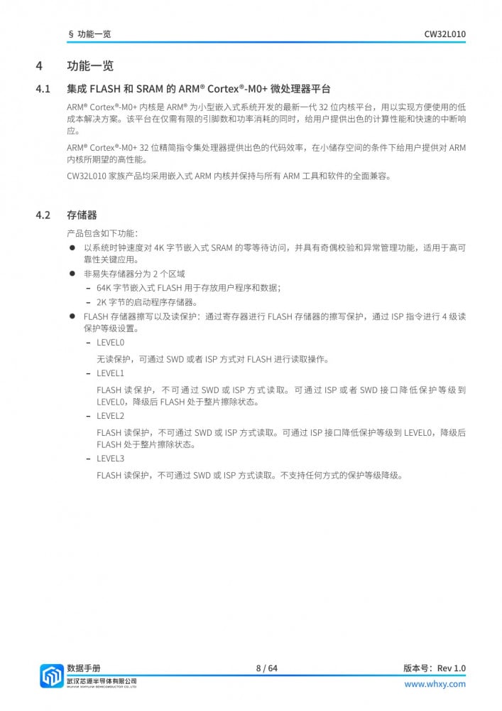 CW32L010 datasheet page 9