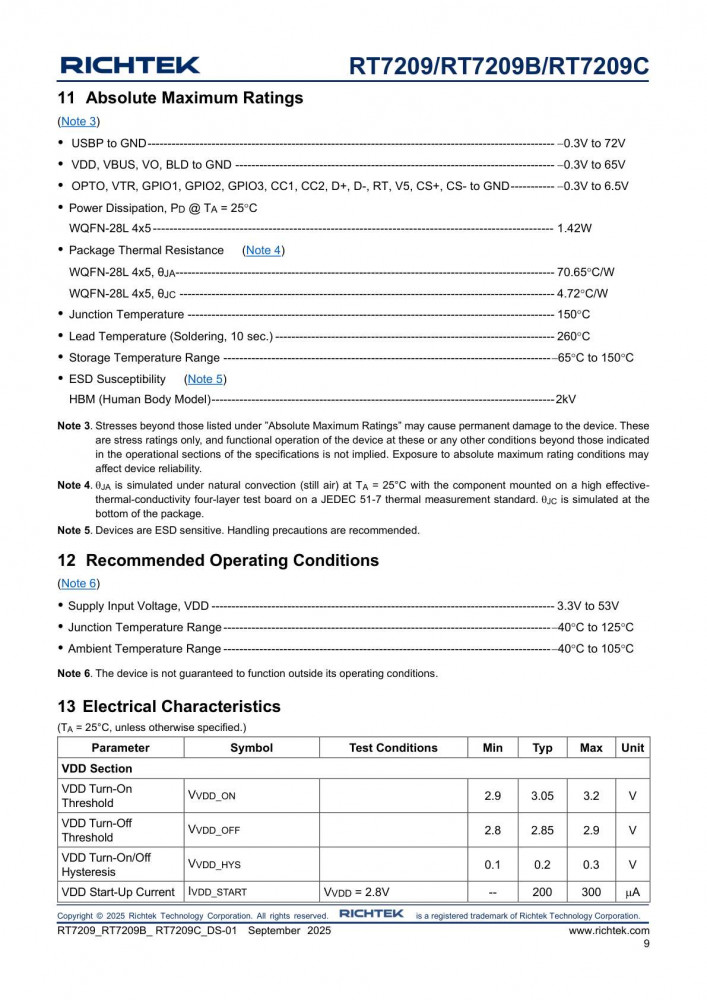 RT7209 series datasheet page 9