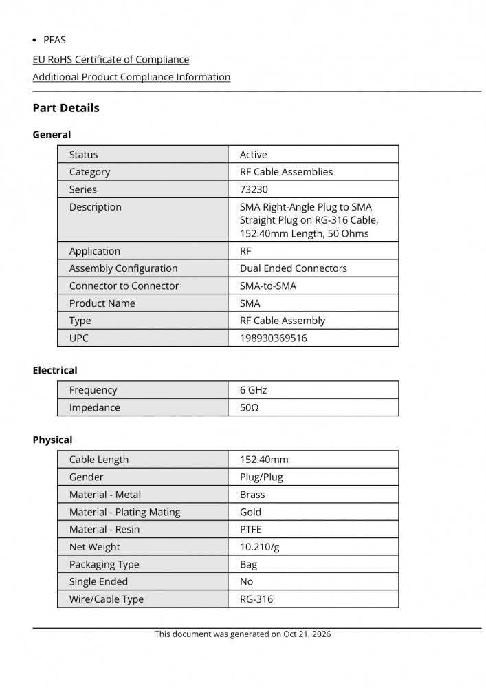 MOLEX 732307181 technical drawing, page 2