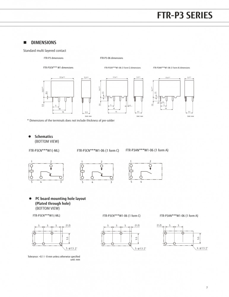 FTR-P3 datasheet page 7