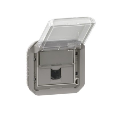 Plexo™ - RJ 45 socket category 6A STP IP55 with closed shutter IK07 Grey mechanism for sale