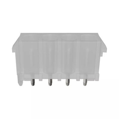 MLX Power Connector Header, 6.35mm Pitch, Vertical, with Compliant Polarizing Peg, Nylon 94V-2, Natural (Translucent), 4 Circuits for sale