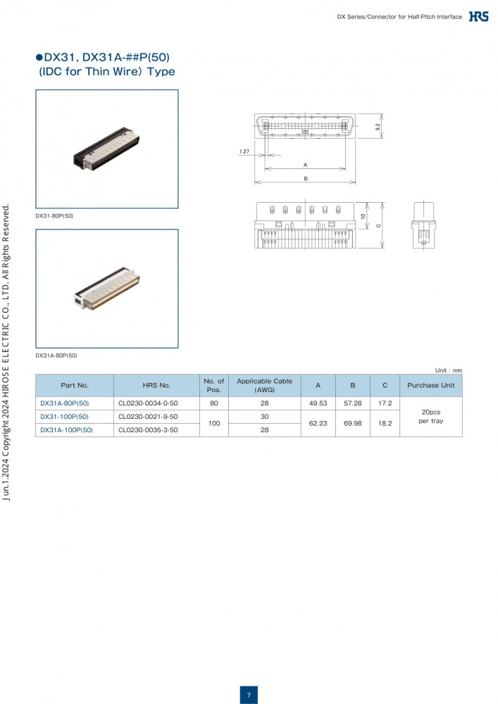HRS DX Series datasheet page 7
