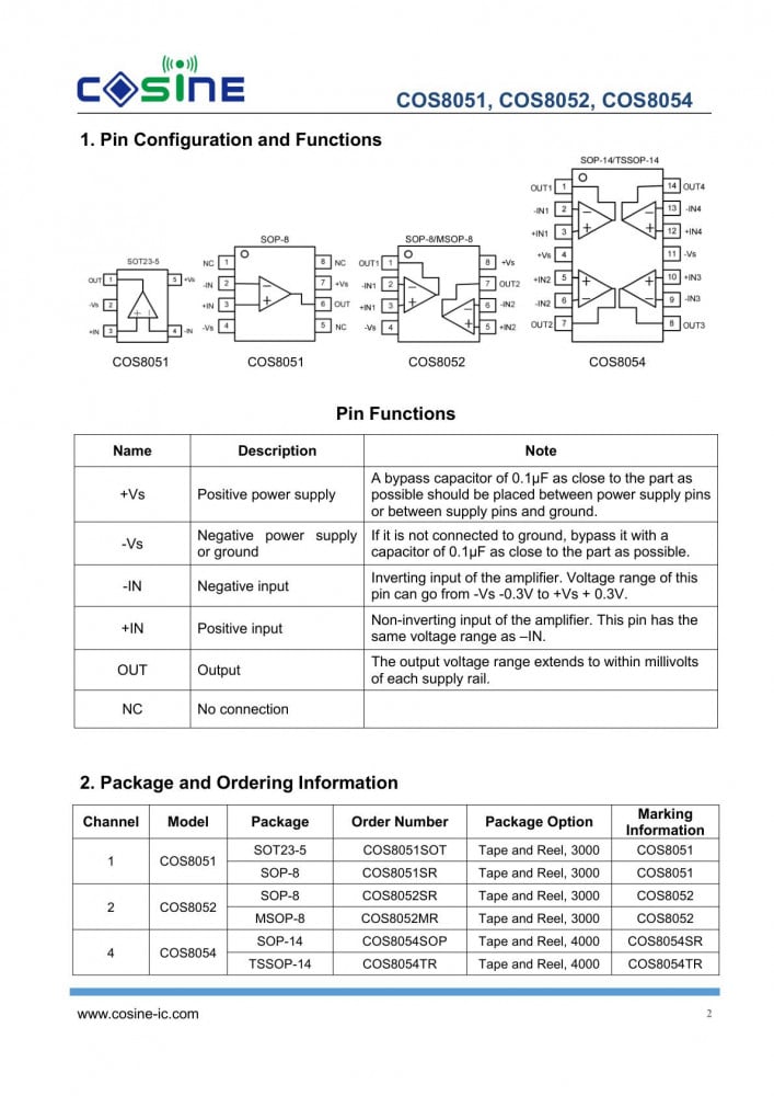 COS8054TR datasheet page 2