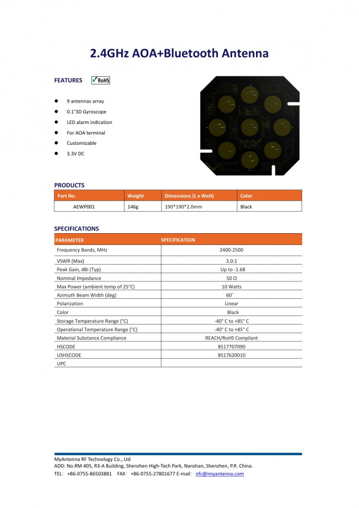AEWP001 datasheet page 1