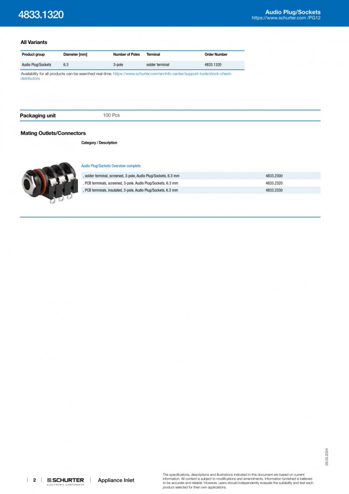SCHURTER 4833.1320 technical document page 2