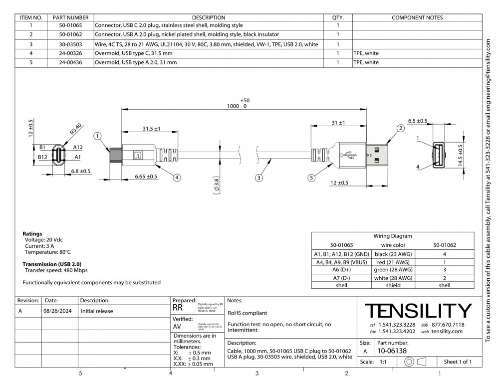 Tensility International 10-06138 product drawing