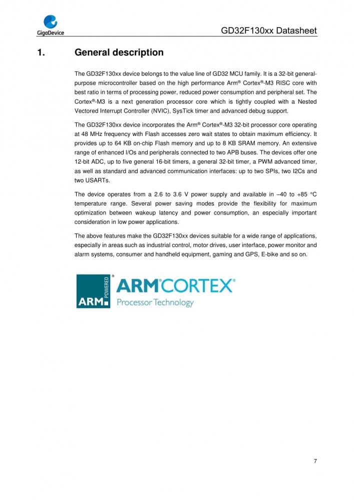 GD32F130F6P6TR datasheet page 8