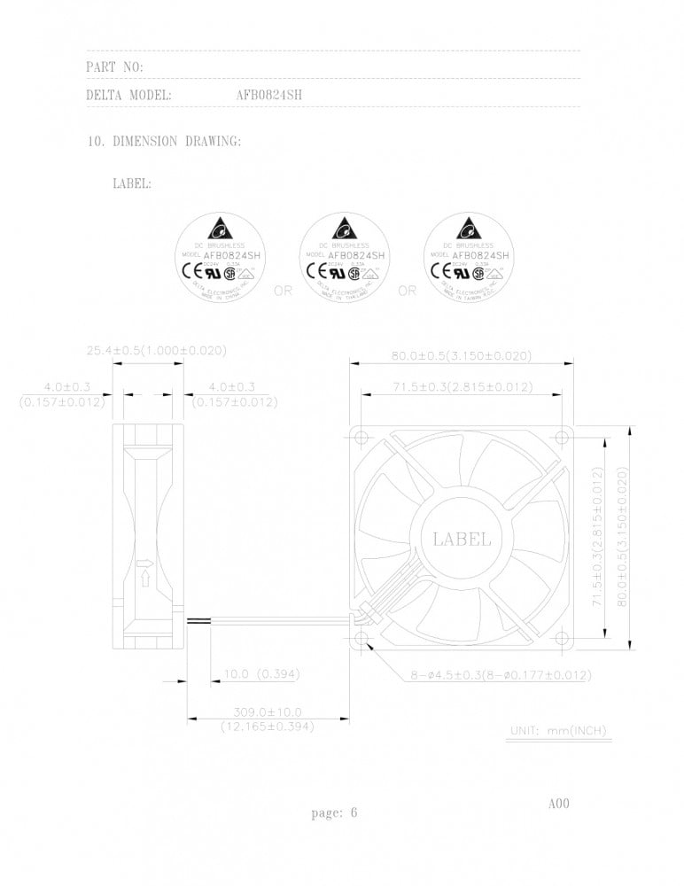 AFB0824SH specification page 6