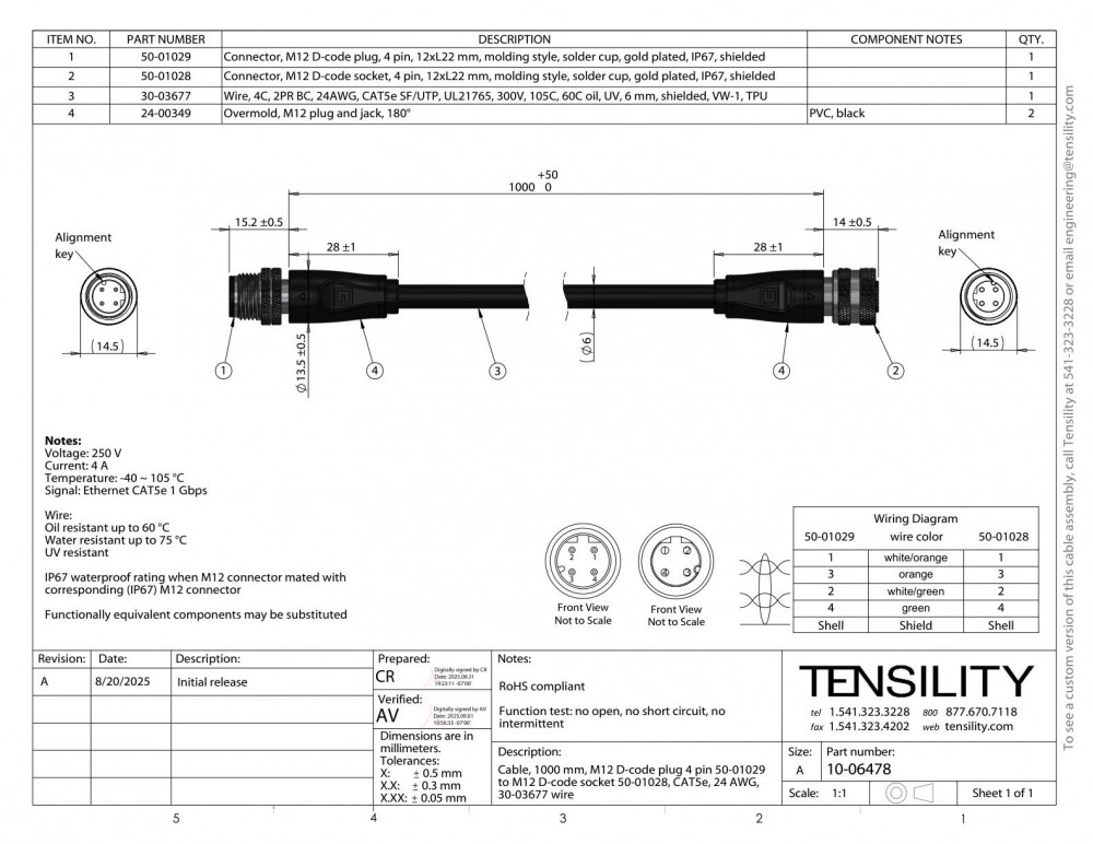 Technical drawing for Tensility International model 10-06478
