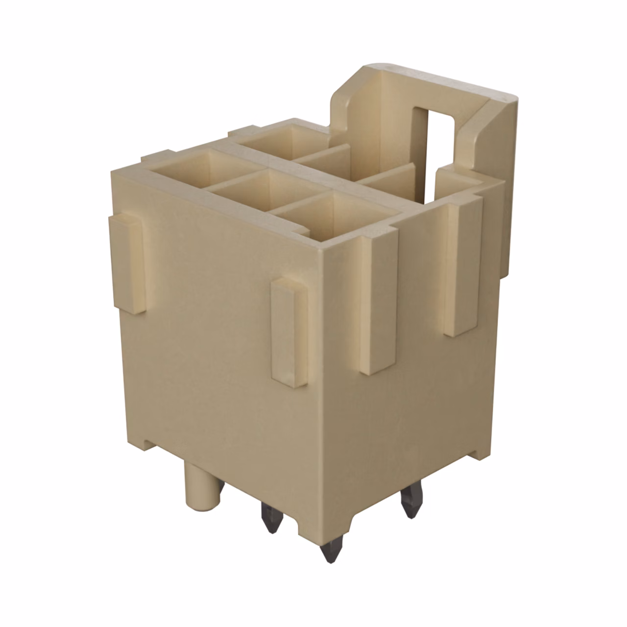 Ultra-Fit Vertical Header, 3.50mm Pitch, Dual Row, 6 Circuits, with Kinked Pins, 0.76µm Gold (Au) Plating, Natural, Glow-Wire Capable, Tray for sale