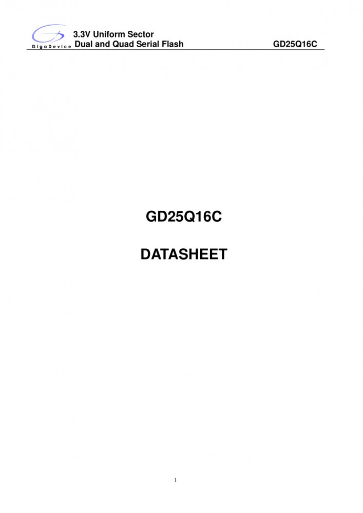GD25Q16C datasheet page 1