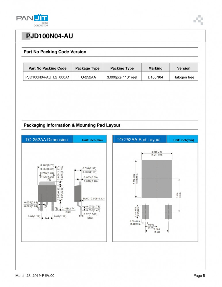 PANJIT PJD100N04-AU datasheet page 5