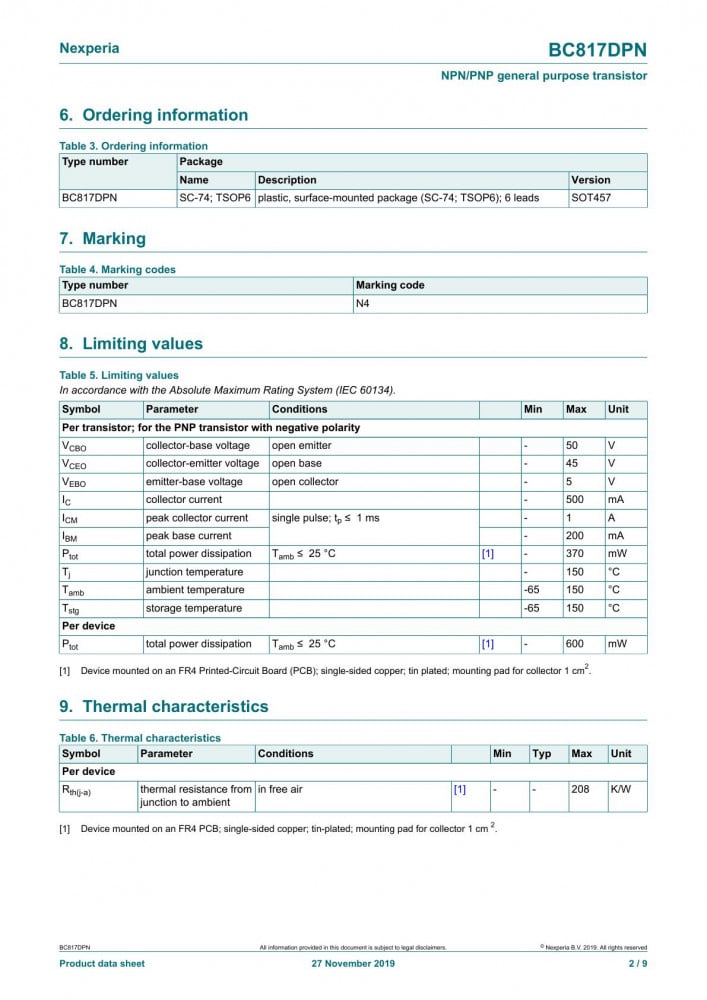 BC817DPN datasheet page 2