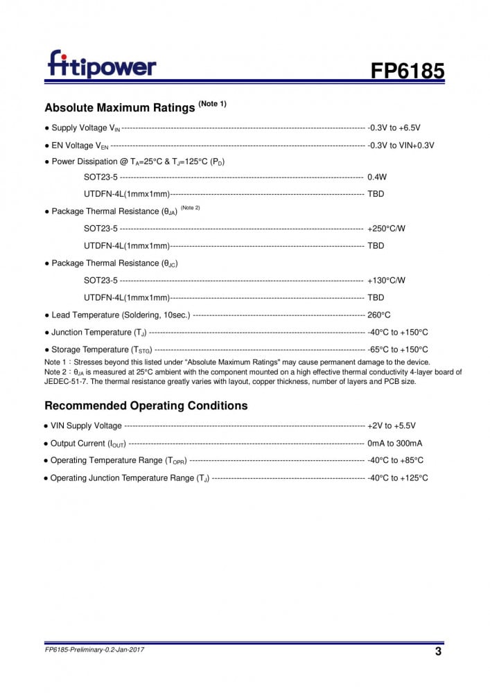FP6185 datasheet page 3