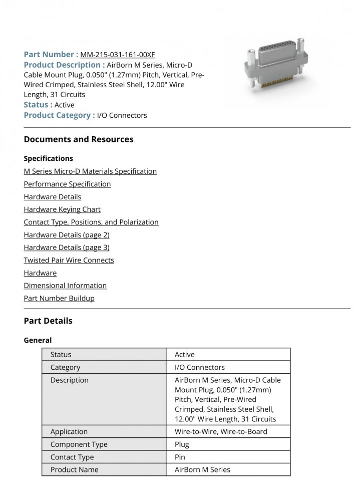 MM-215-031-161-00XF technical document page 1