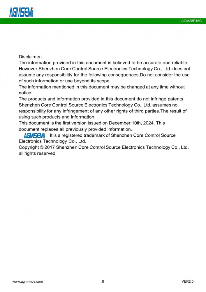 AGM28P15C datasheet page 8