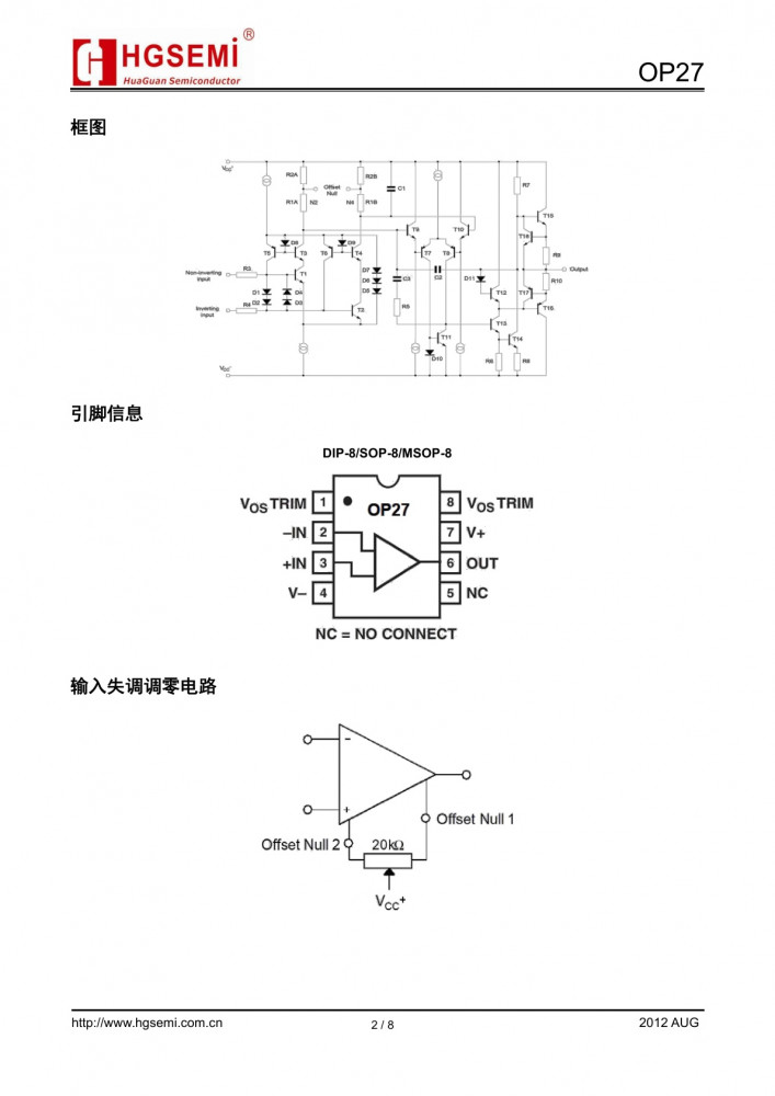 OP27 datasheet page 2