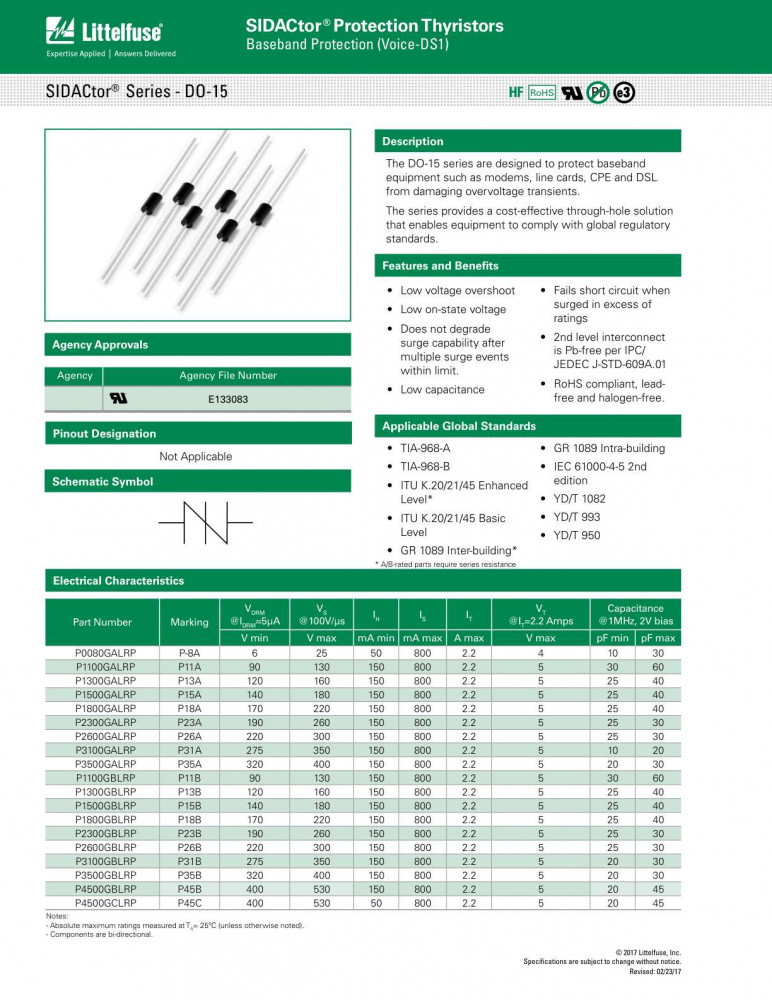 P1100GBLRP datasheet page 1