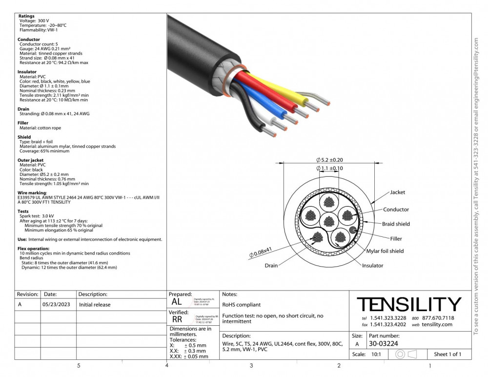 Tensility International 30-03224 product drawing