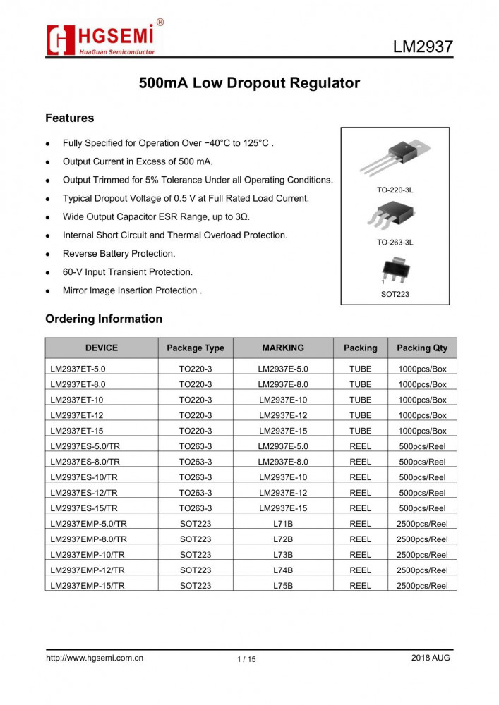 LM2937 datasheet page 1