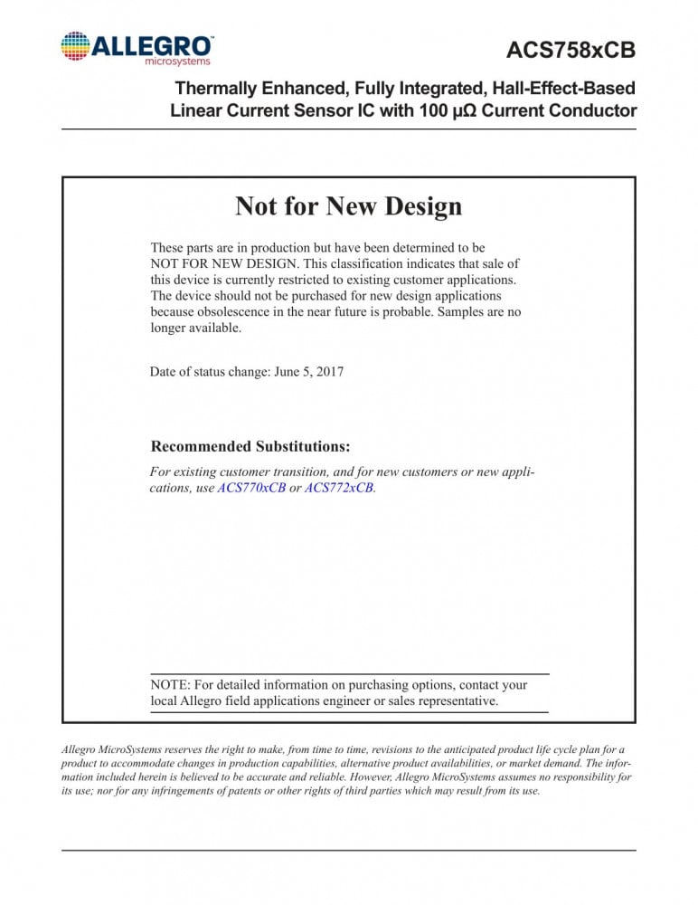 ACS758 datasheet page 1