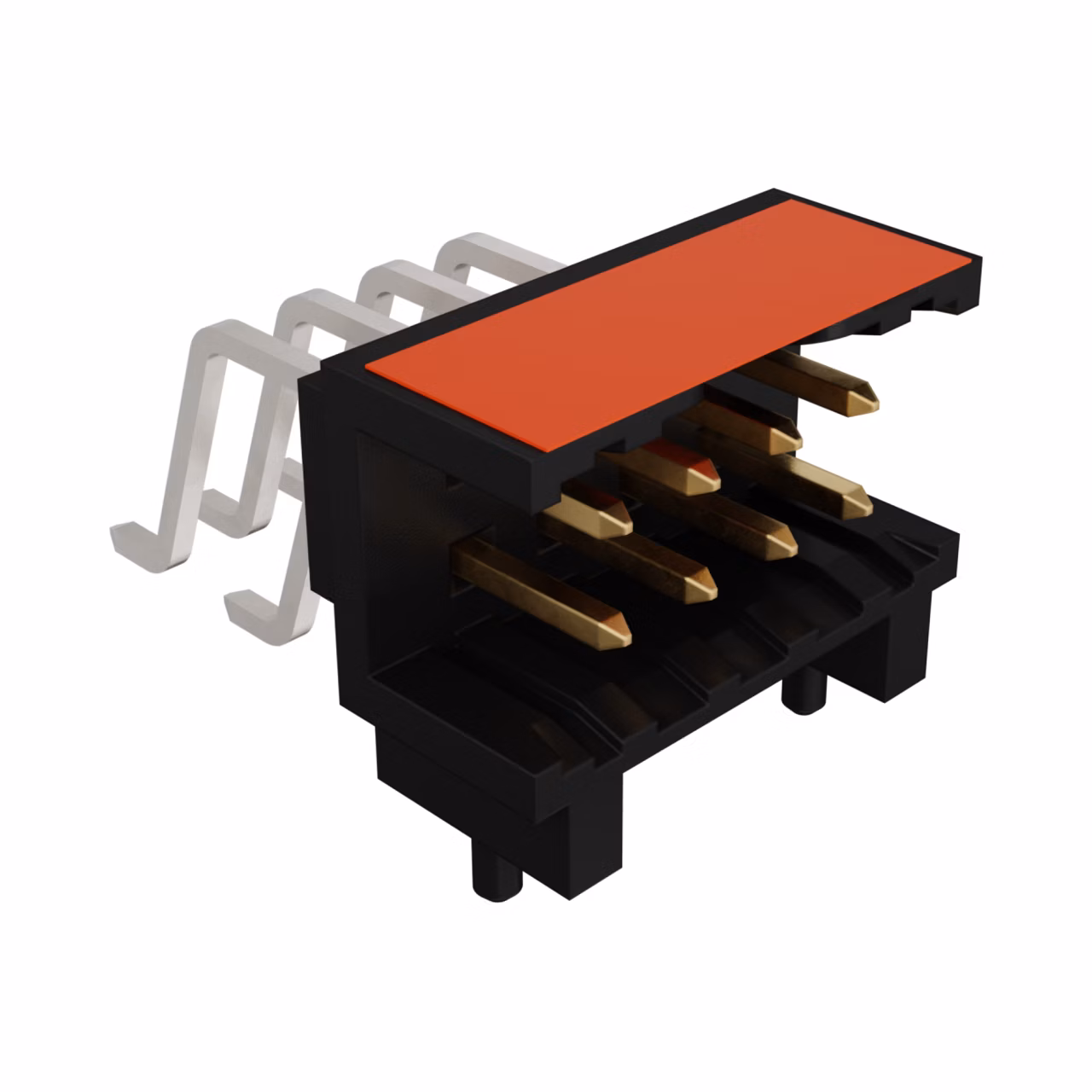 2.00mm Pitch, Milli-Grid PCB Header, Dual Row, Right-Angle, Surface Mount, 0.76µm Gold (Au) Plating, 8 Circuits, Open Ends, Center Polarization, with Peg, Tape and Reel for sale