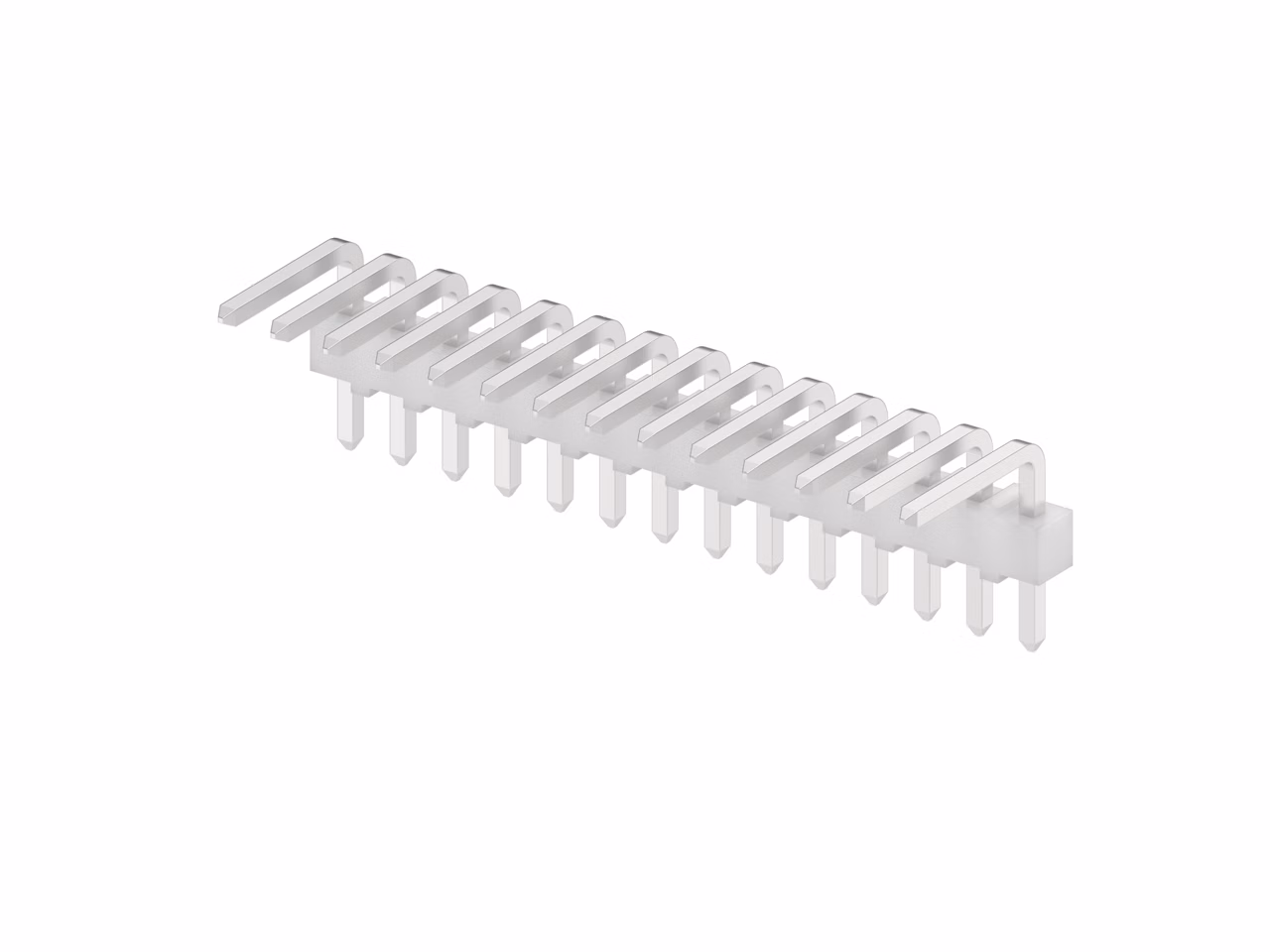 Mini-Latch / KK Wire-to-Board Header, Right-Angle, with Friction Ramp, 13 Circuits, Tin (Sn) Plating, Natural