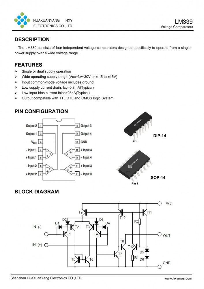 LM339-HXY datasheet page 1
