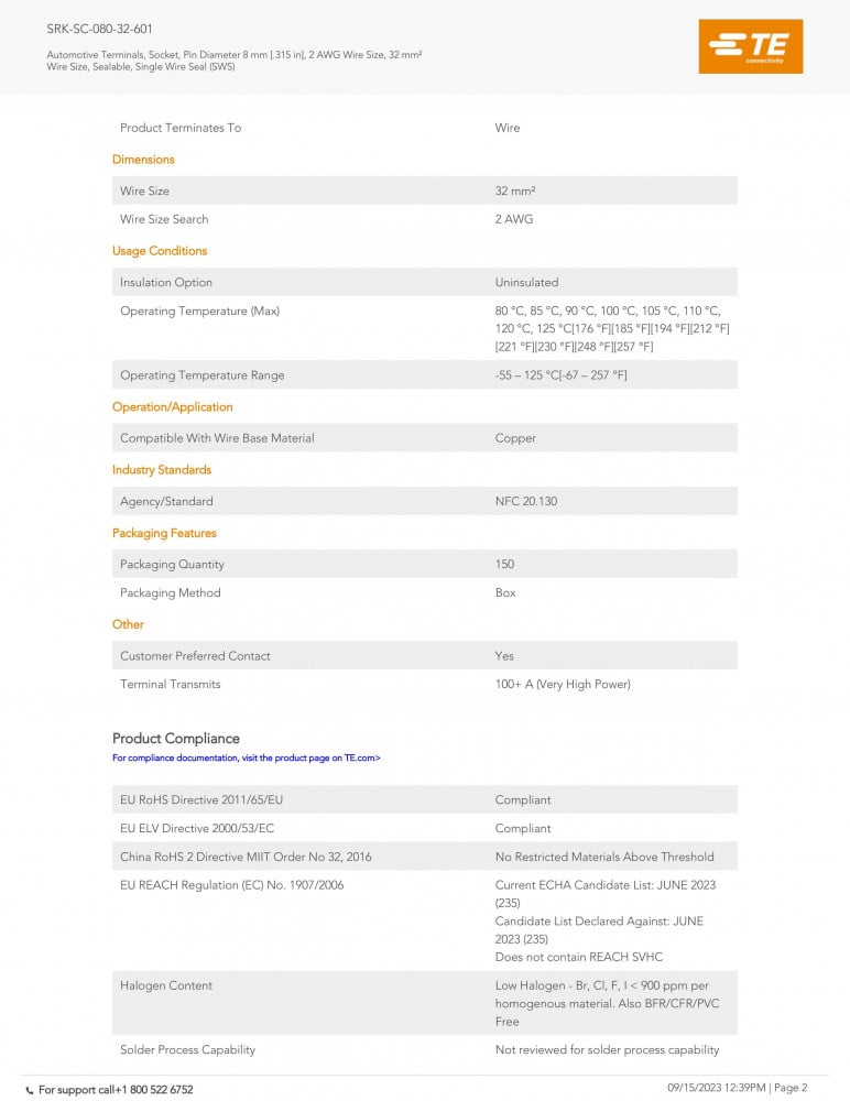 SRK-SC-080-32-601 technical document page 2