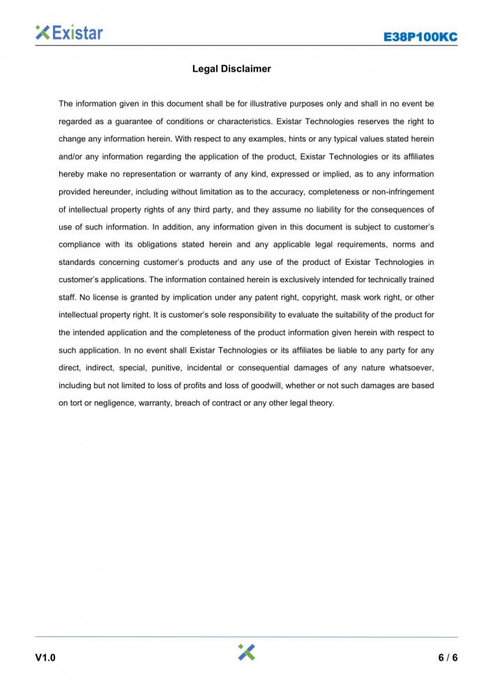 E38P100KH datasheet page 6